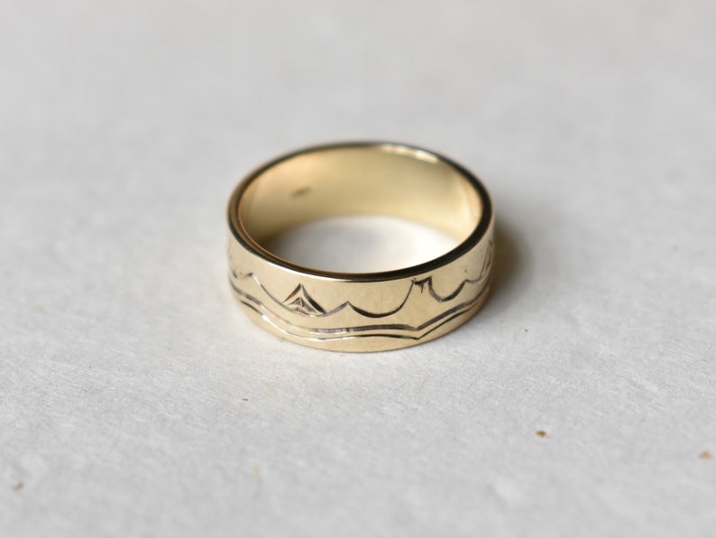 Lord of the Rings Hobbit Engraved 14 Karat Gold Ring - Etsy