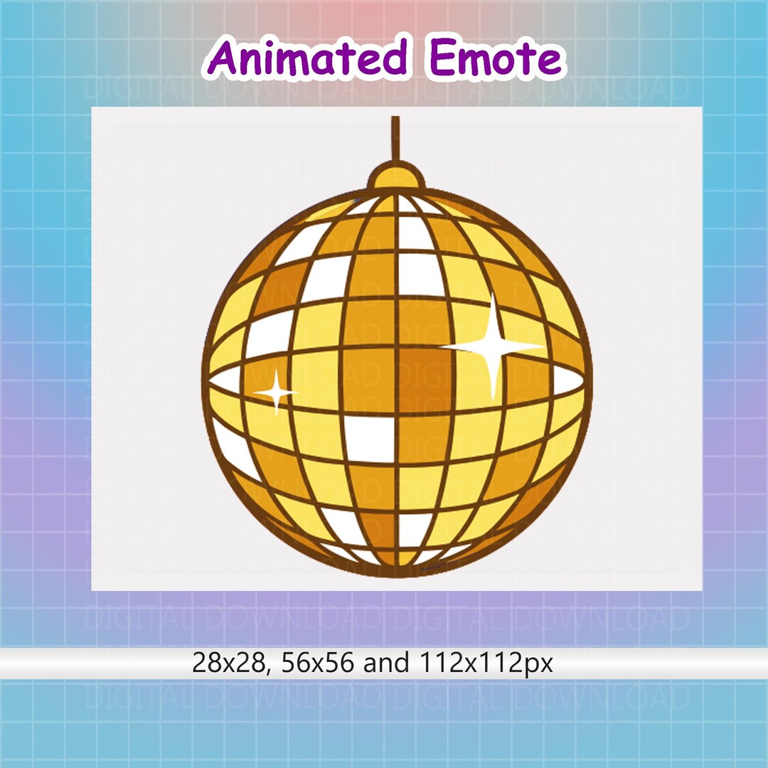 Disco Ball Animated for Twitch Streaming Emote, Dynamic & Colorful ...