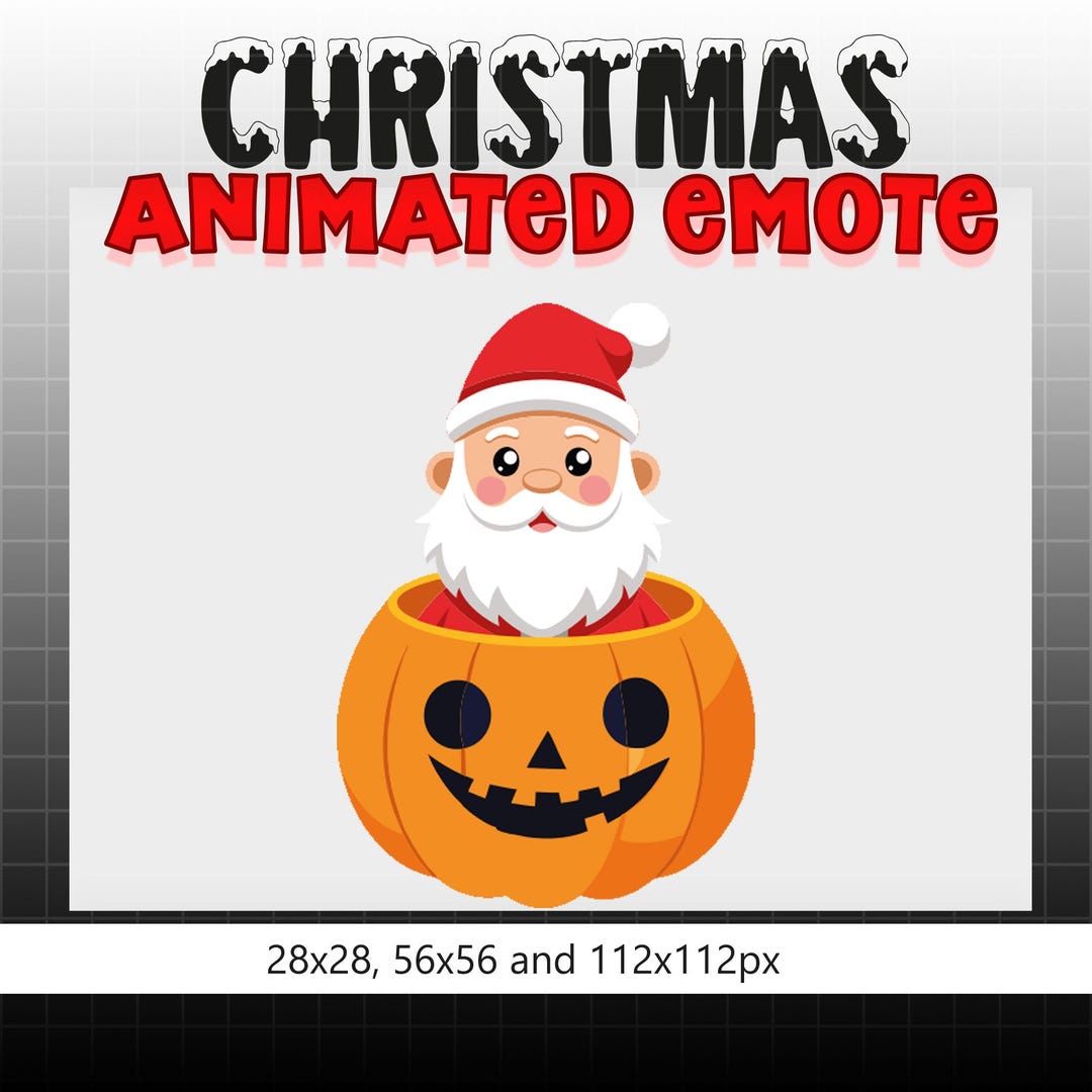 Noel Pumpkin Santa Animated Emote for Twitch, Discord, Cute and Kawaii ...