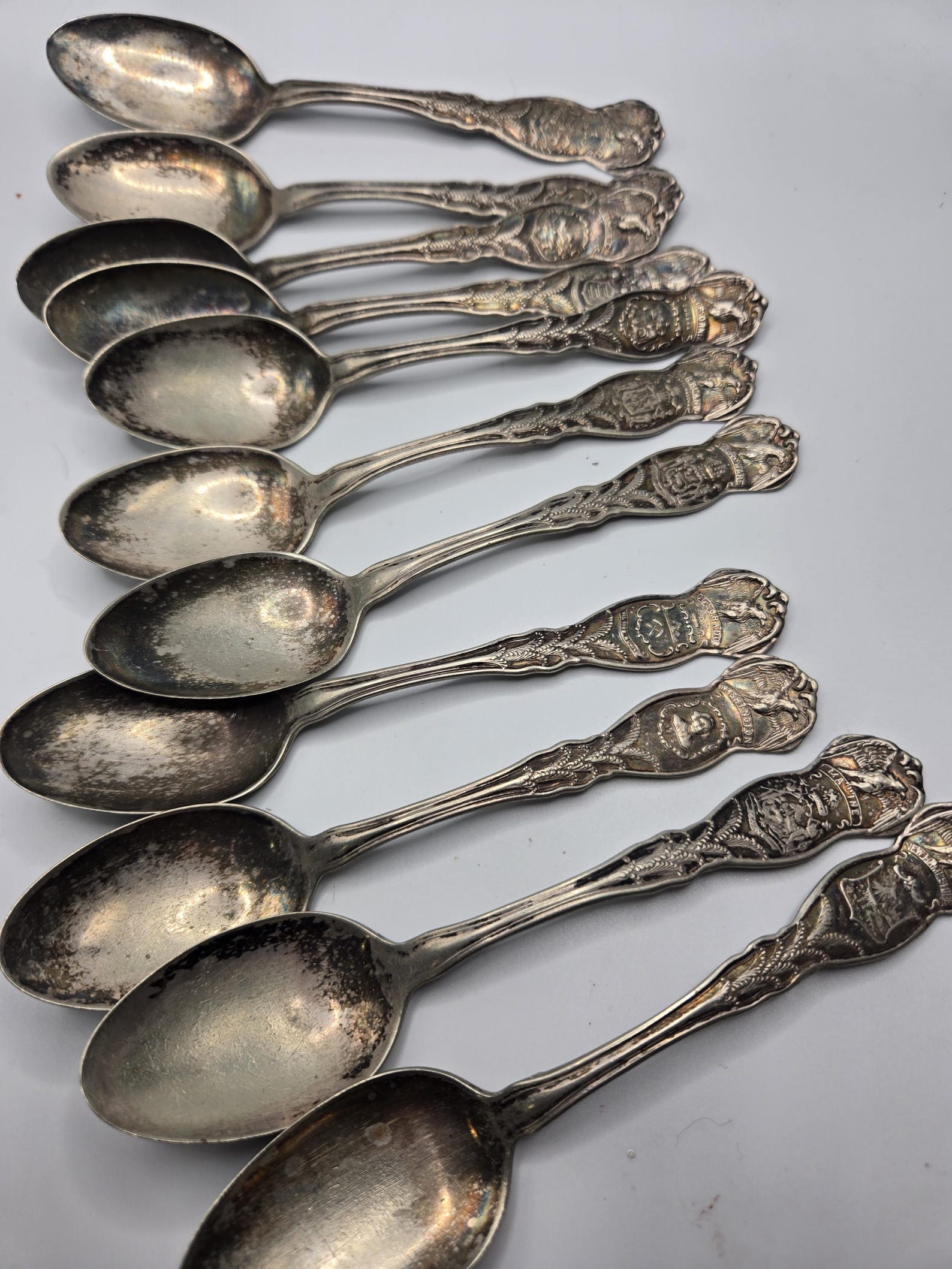 10 Eagle State Collector Vintage Spoons Silverware Silver Plated - Etsy