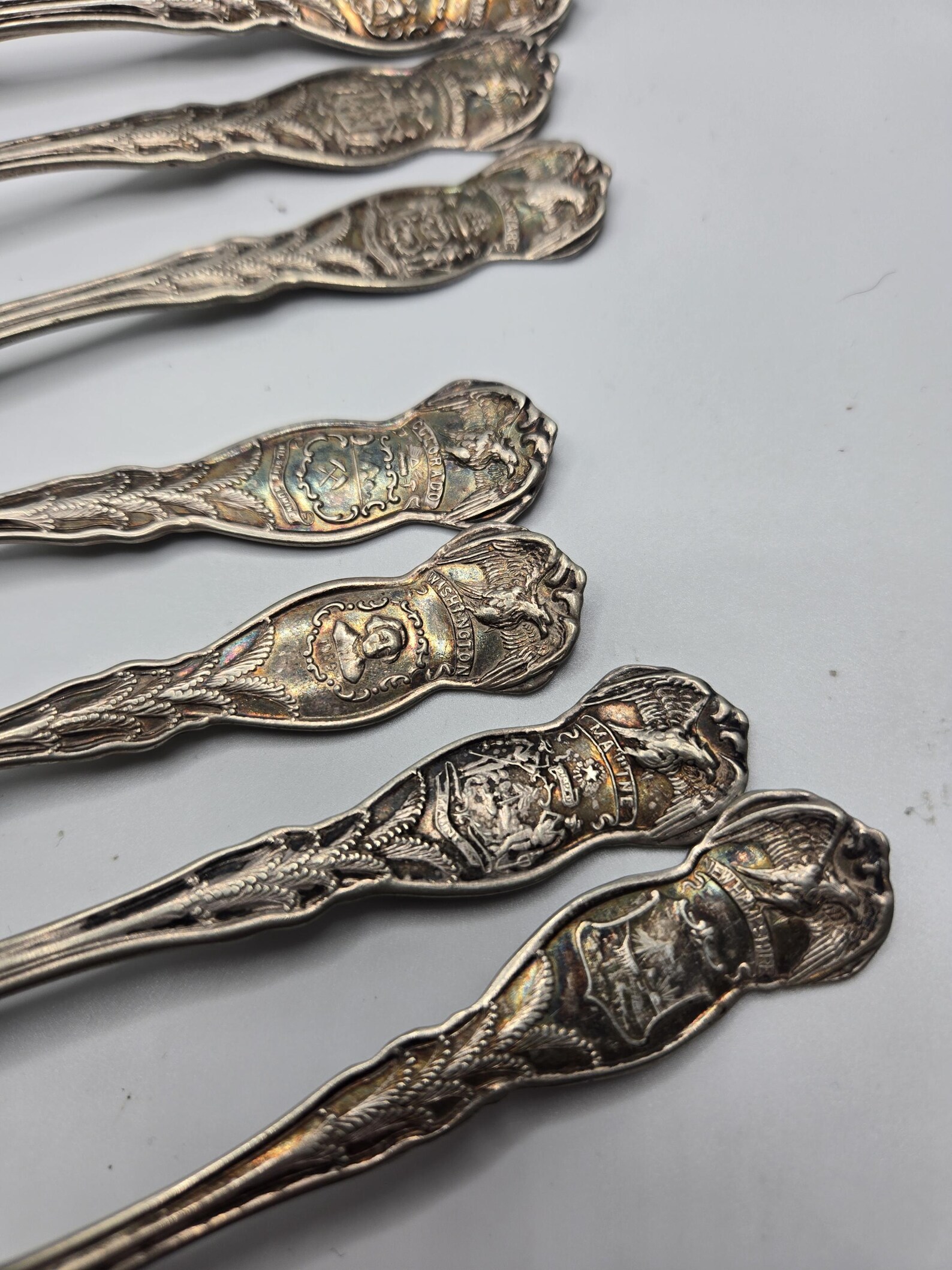10 Eagle State Collector Vintage Spoons Silverware Silver Plated - Etsy