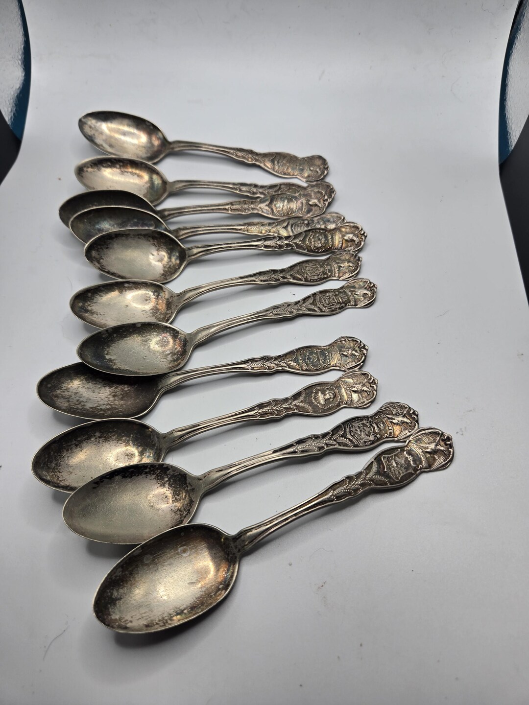 10 Eagle State Collector Vintage Spoons Silverware Silver Plated - Etsy