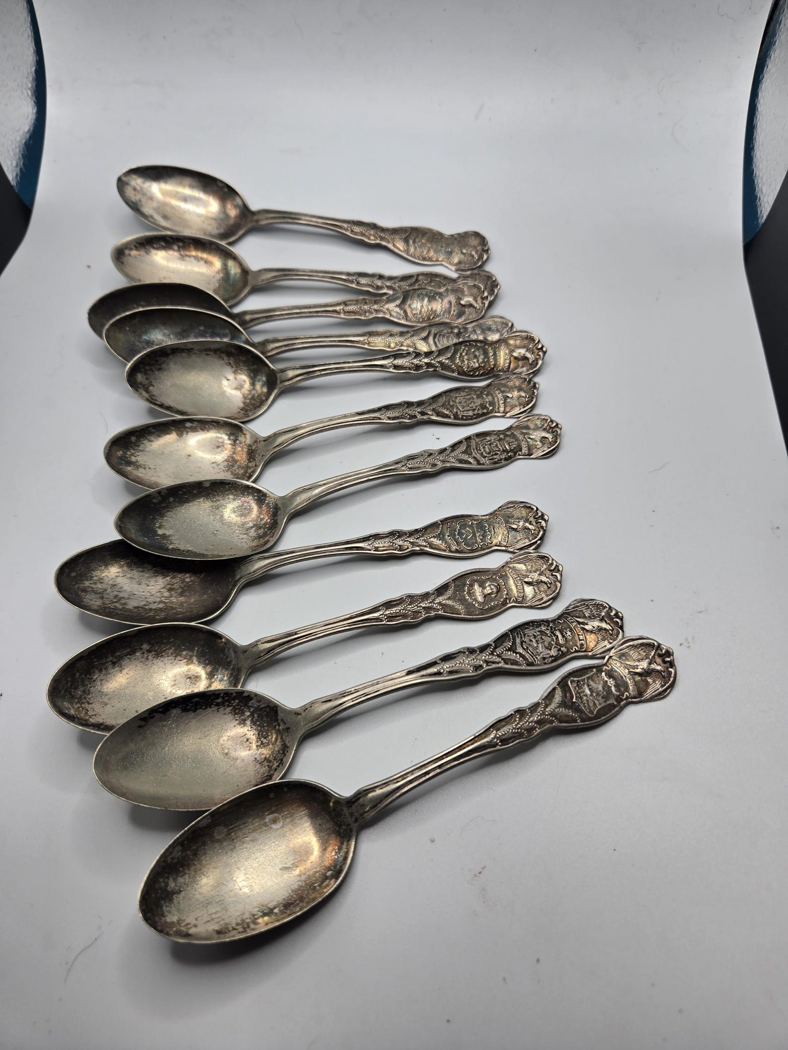 10 Eagle State Collector Vintage Spoons Silverware Silver Plated - Etsy