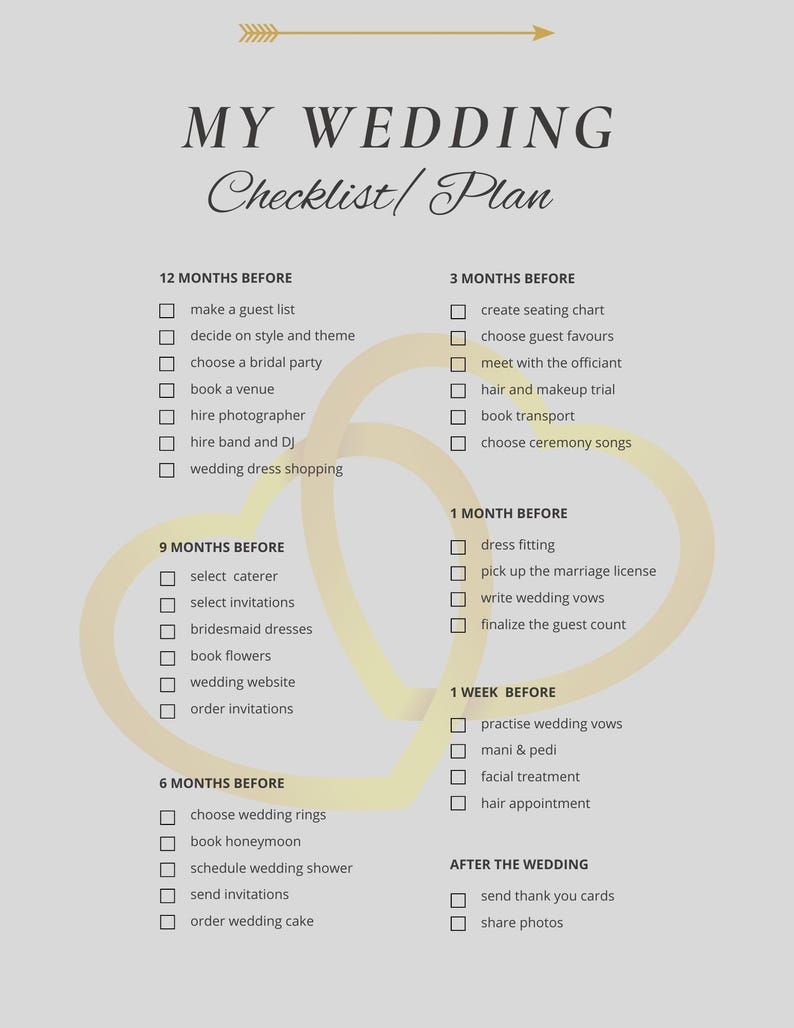 Digital Wedding Checklist | Custom Wedding Planner | Wedding Planner ...