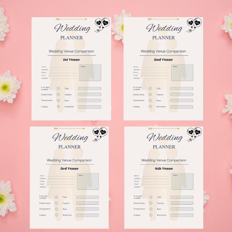 Wedding Venue Comparison Template | Digital Wedding Venue Comparison ...