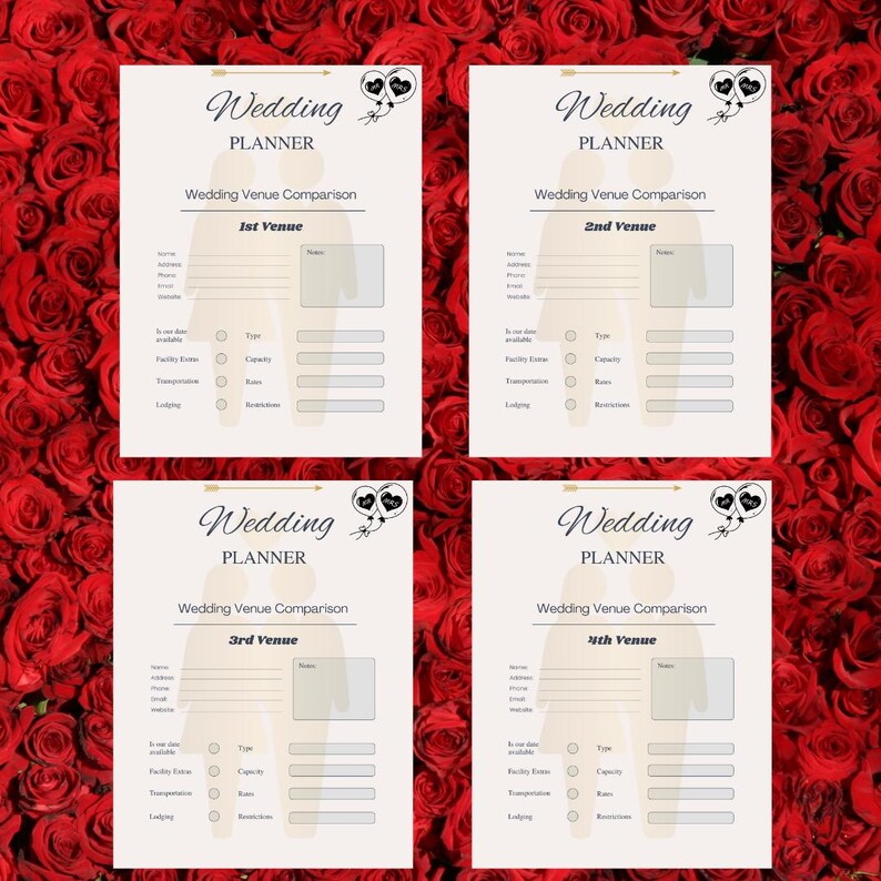 Wedding Venue Comparison Template | Digital Wedding Venue Comparison ...