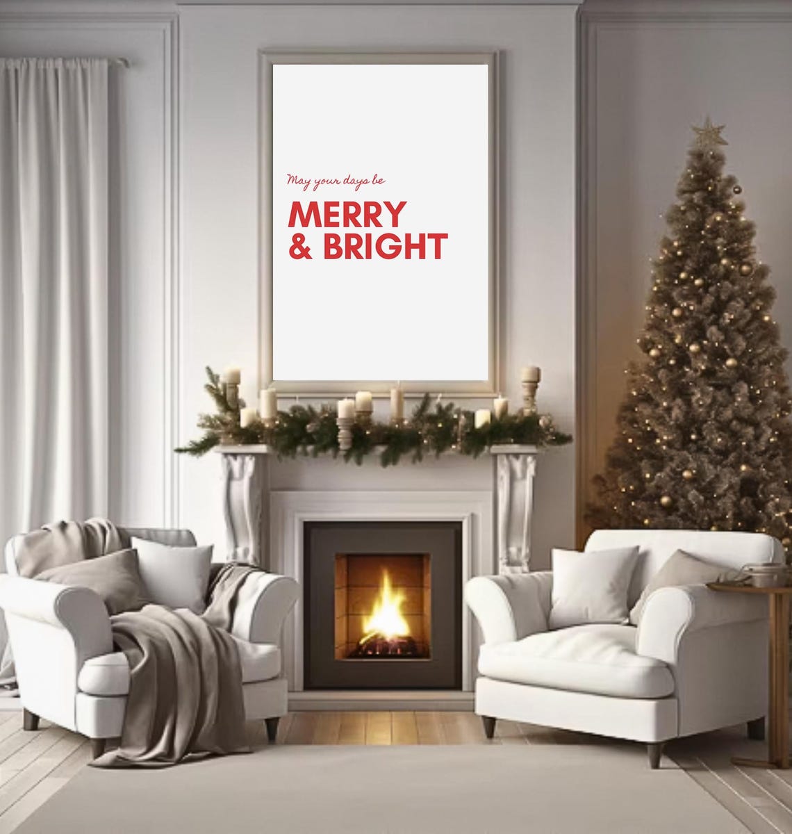 Set of 9 Christmas Digital Prints, Christmas Prints Bundle, Pink & Red ...