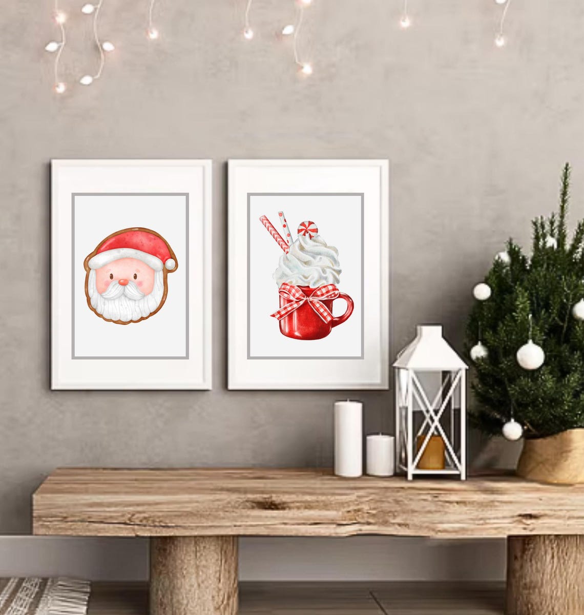 Set of 9 Christmas Digital Prints, Christmas Prints Bundle, Pink & Red ...