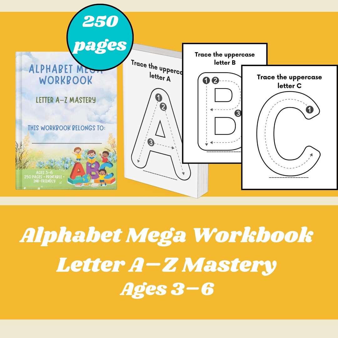 Alphabet Mega Workbook for Kids Ages 3–6 | 273 Printable Pages | Letter ...