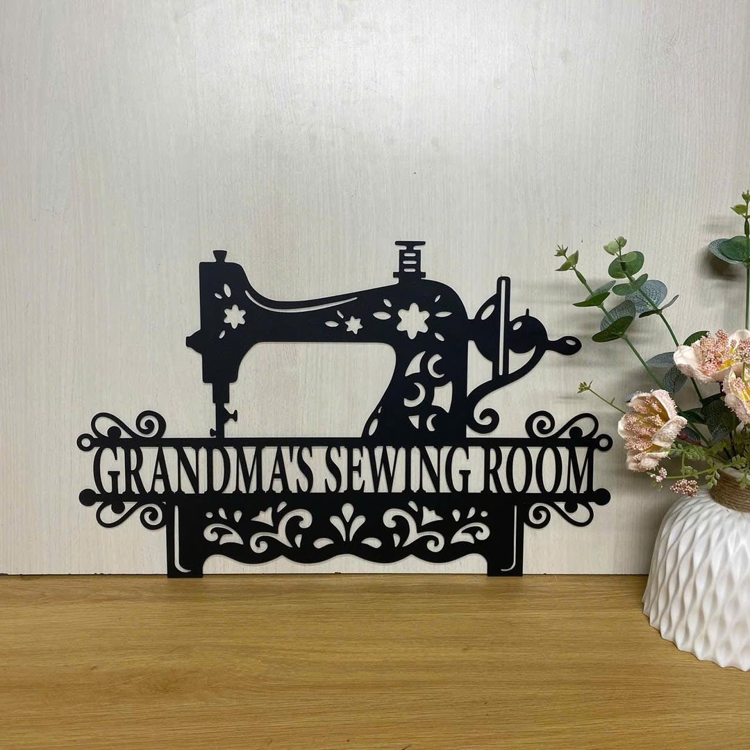 Custom Sewing Machine Metal Wall Art, Sewing Metal Sign, Sewing Room ...