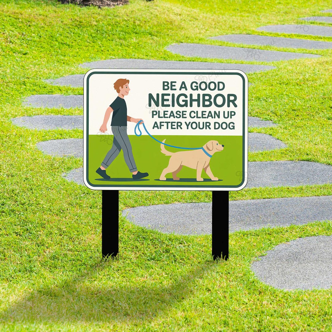 Dog Waste Yard Sign,dog Poop Warning Sign,outdoor Dog Waste Sign, Clean ...