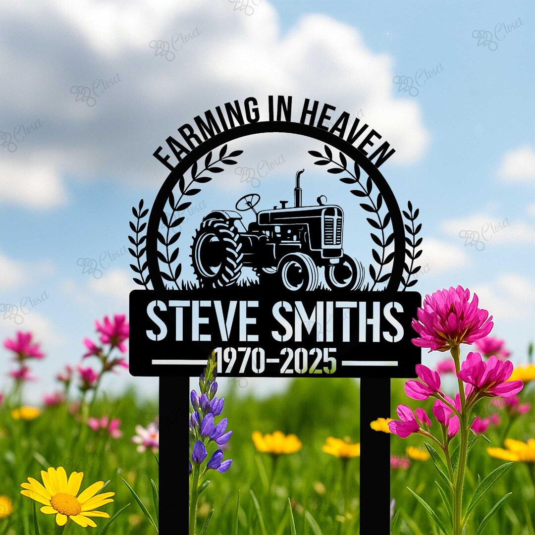 Custom Tractor Memorial Grave Sign,farming Memorial Sign, Tractor Grave ...