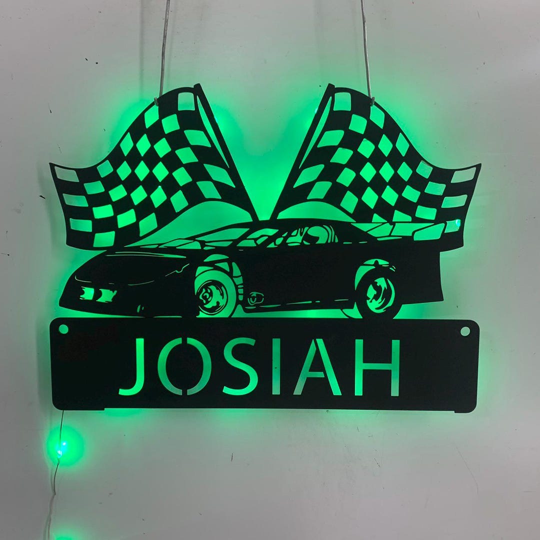 Custom Race Car Name Metal Sign, Dirt Track Racing Sign, Sports Sign ...