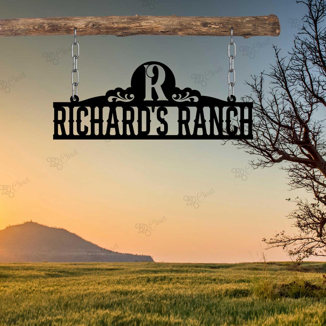 Personalized Ranch Entrance Sign, Ranch Name Sign, Farmhouse Metal Sign ...