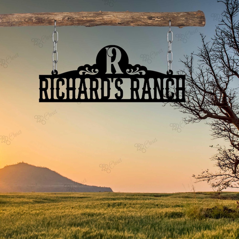 Personalized Ranch Entrance Sign, Ranch Name Sign, Farmhouse Metal Sign ...