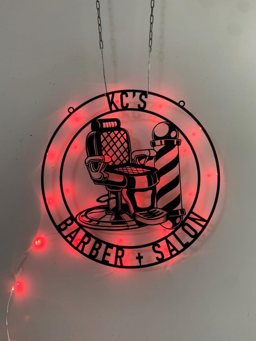 Custom Barber Shop Monogram Metal Wall Art, Personalized Hair Salon ...