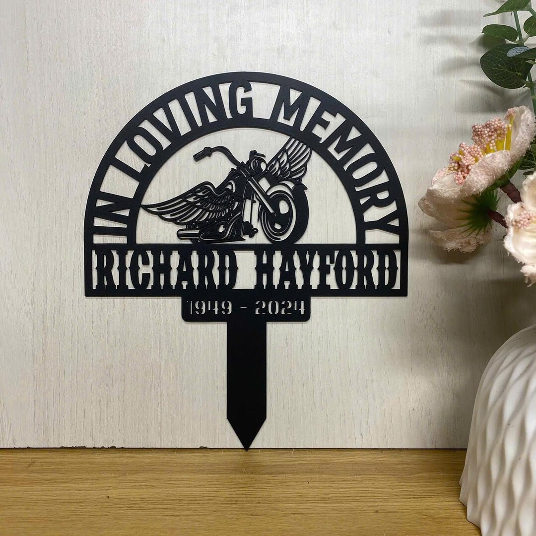 Personalized Motorcycle Rider Memorial Sign, in Memorial of Biker Gift ...