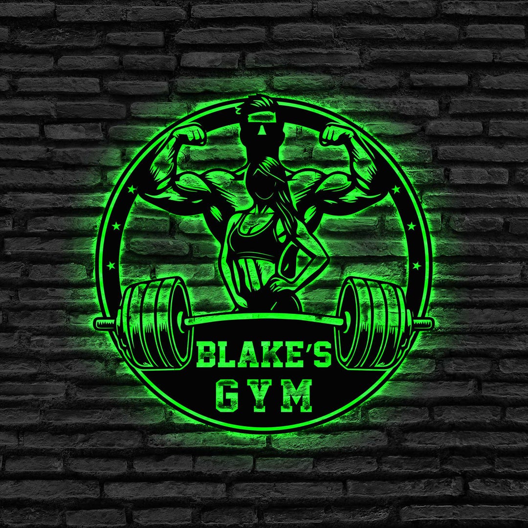Custom Couple Gym Metal Sign Gym Sign, Powerlifting Sport Metal Wall ...