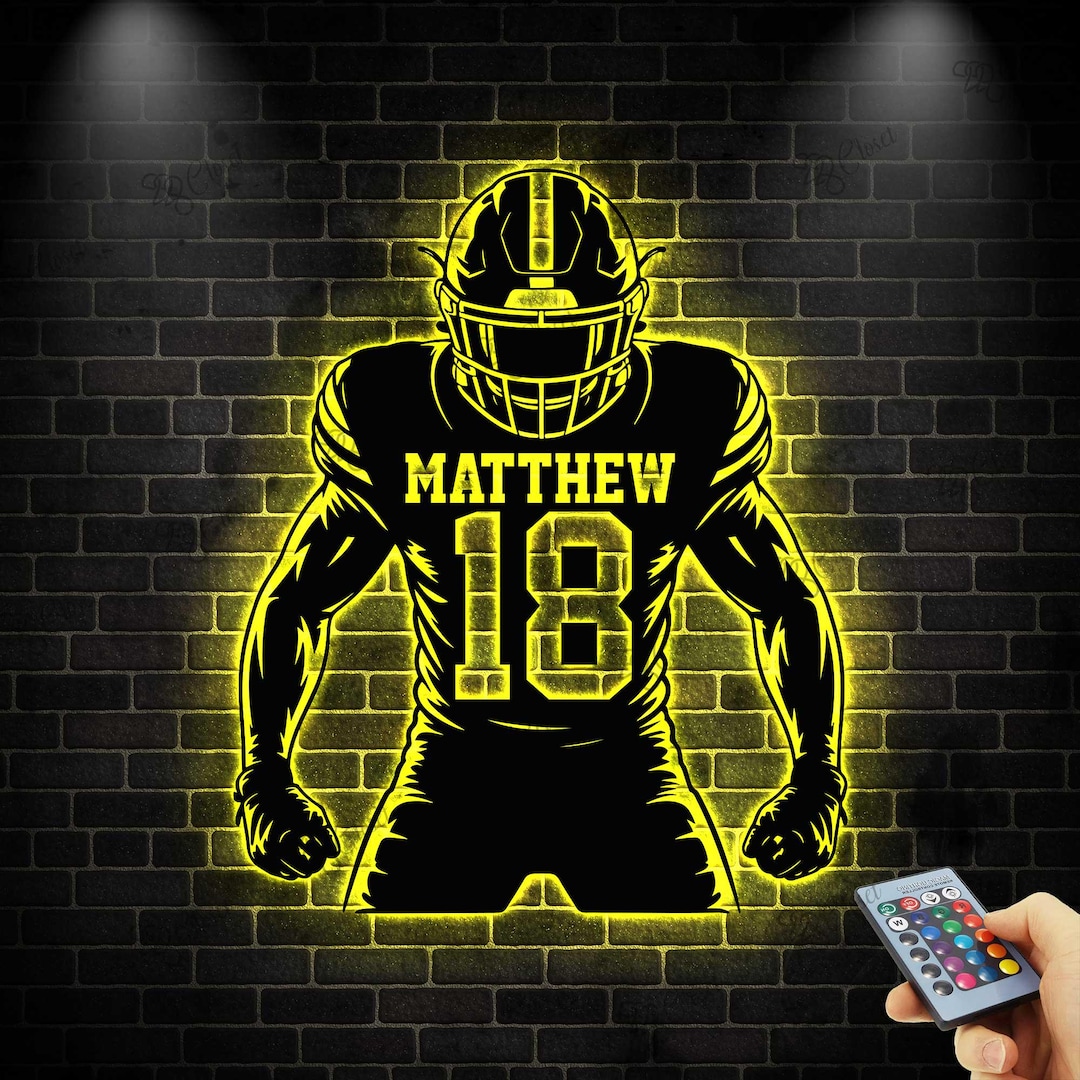 Custom Football Player Name Sign With Led Light,name Football Sign ...