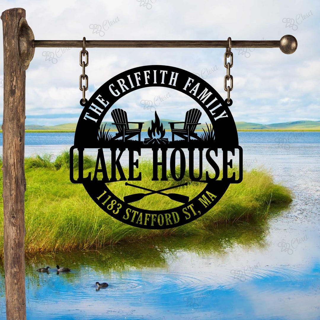 Custom Lake House Sign,lake House Metal Sign,lake Cabin Sign, Family ...