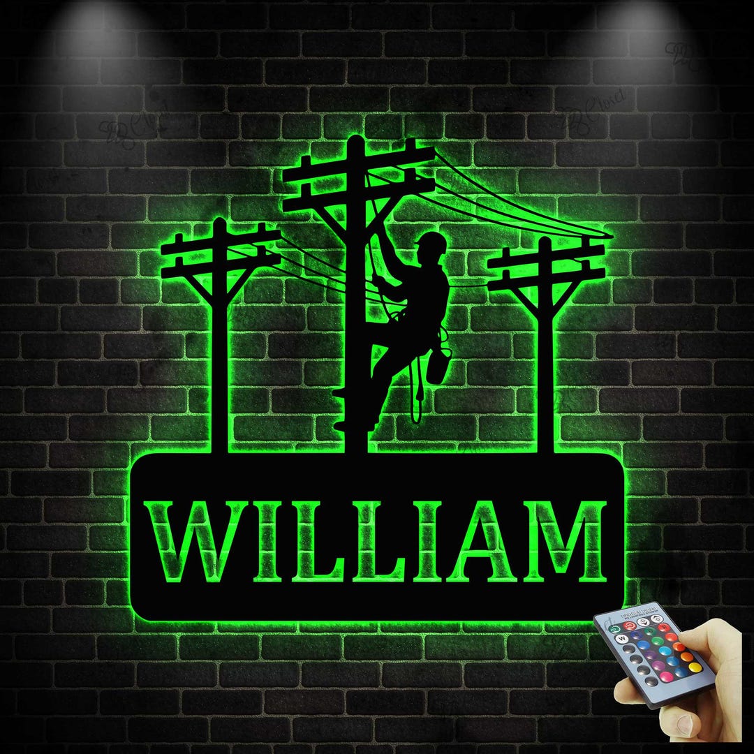 Custom Electrician LED Sign,lineman Wall Decor,electrician Gift ...