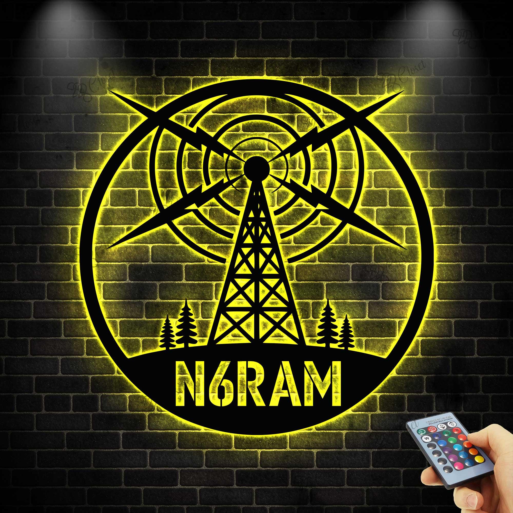 Custom Ham Radio Metal Wall Art LED Light, Ham Radio Sign, Amateur ...