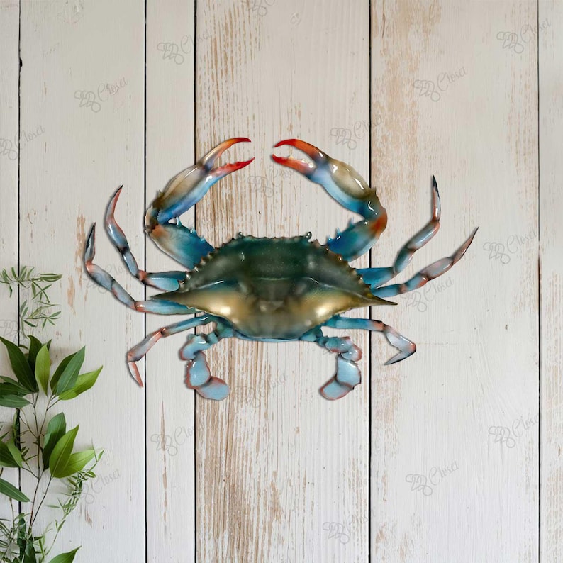 Custom Crab Metal Sign, Beach Crab Sign, Personalized Crab Name Sign ...