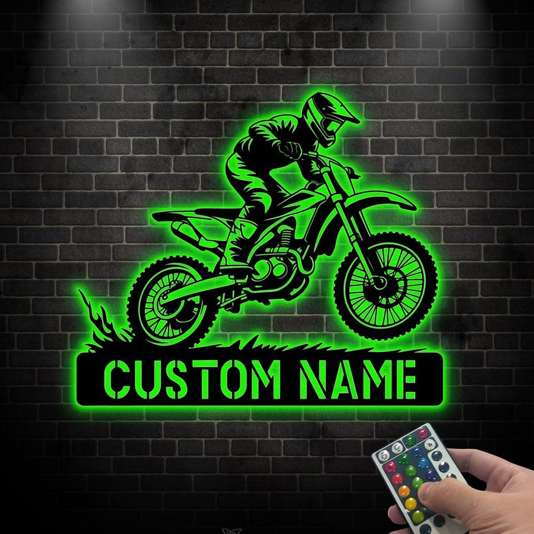 Custom Dirt Bike Led Light Sign,personalized Dirt Bike Sign,motocross ...