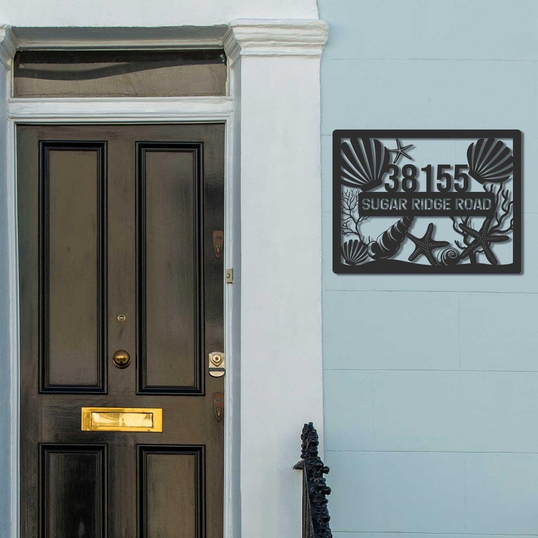 Custom Beach House Address Sign, Beach House Gift, Metal Address Sign ...