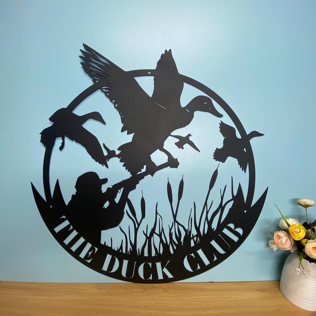 Personalized Duck Hunting Metal Wall Hanging Art, Custom Hunter Metal ...
