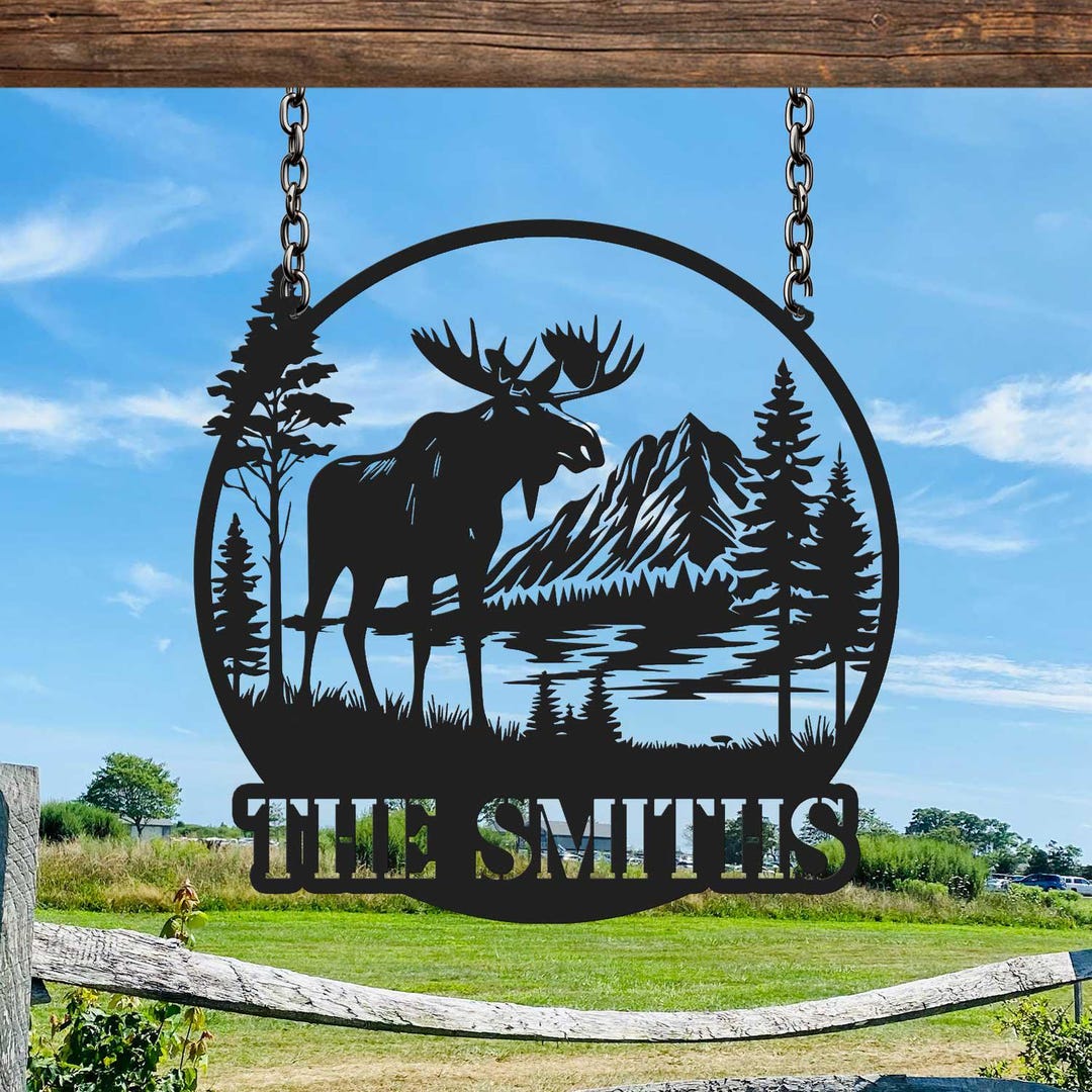 Custom Moose Metal Sign, Personalized Moose Metal Sign, Moose Wall ...