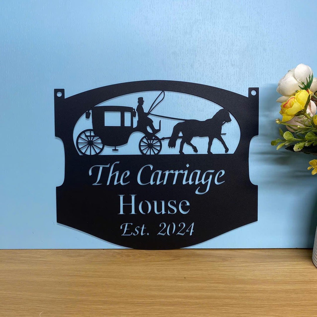 Personalized Horse Carriage Metal Wall Art, Custom Horse and Carriage ...