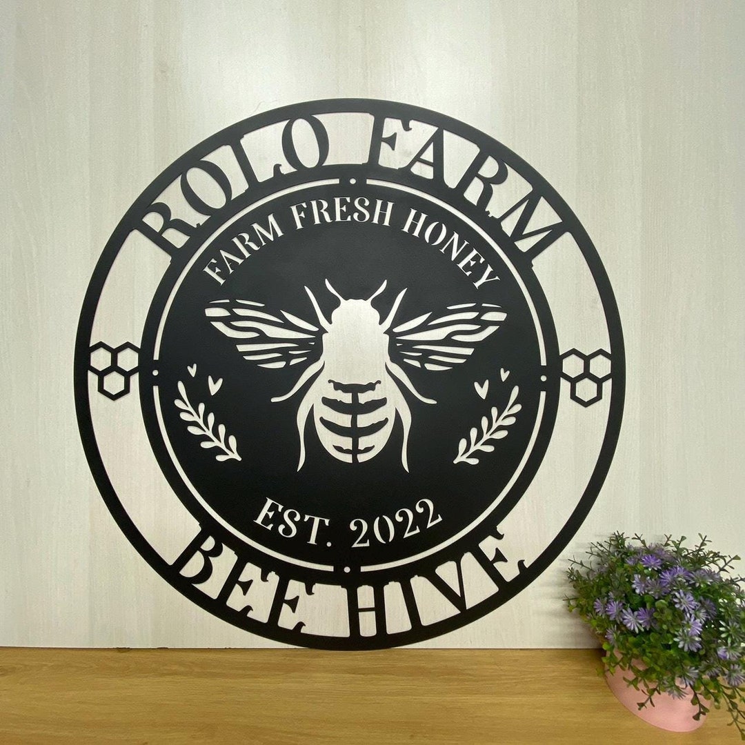 Custom Honey Bee Metal Wall Art, Personalized Bee Keeper Metal Sign ...