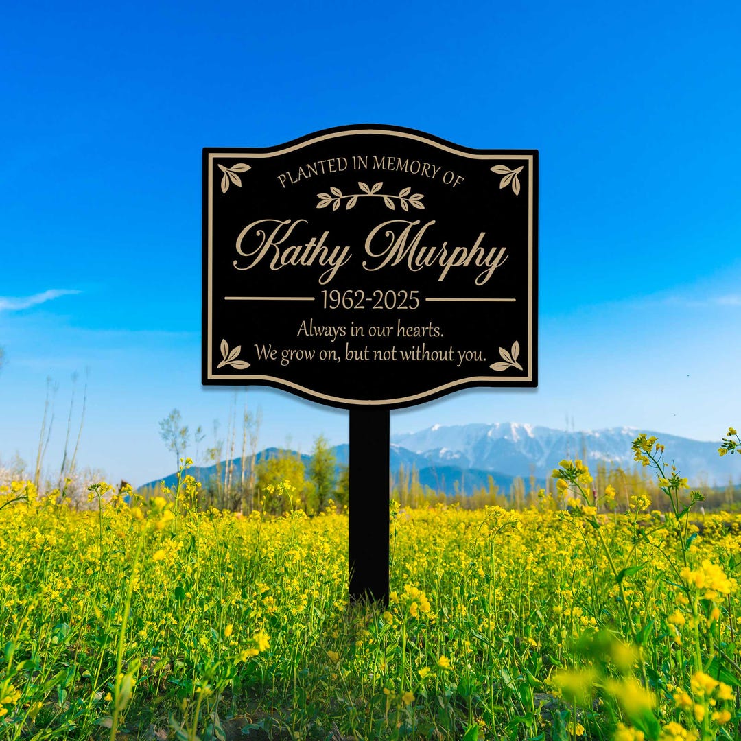 Personalized Memorial Tree Grave Marker, Memorial Garden Sign, Planted ...