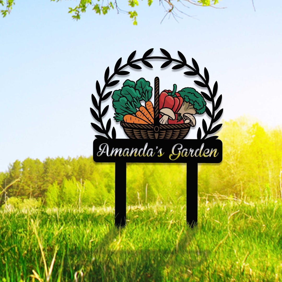 Personalized Garden Gate Signs, Vegetable Colorful Garden Signs, Custom ...