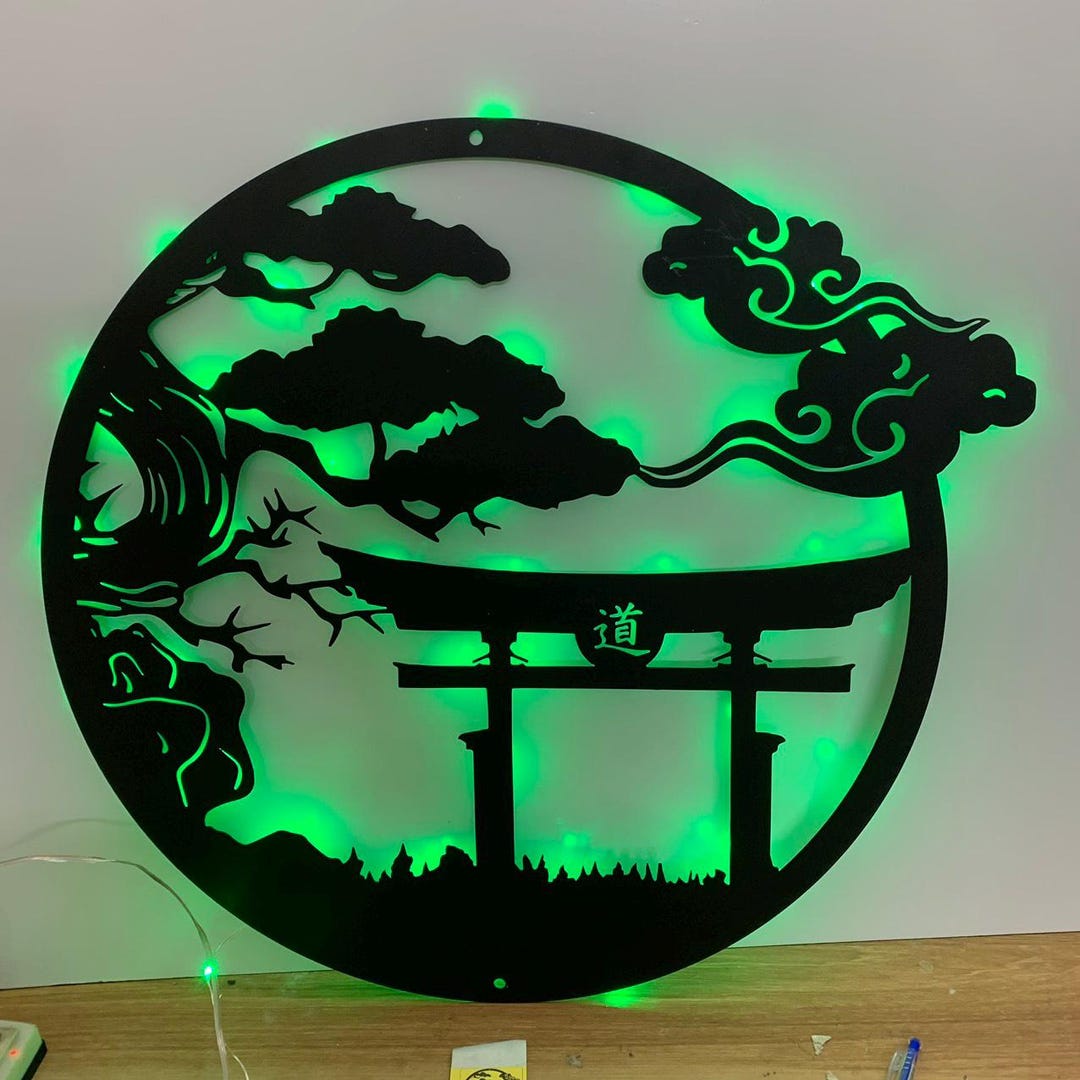 Japanese Metal Art,tori Gate Art Bonsai Tree Metal Wall Art Japanese ...