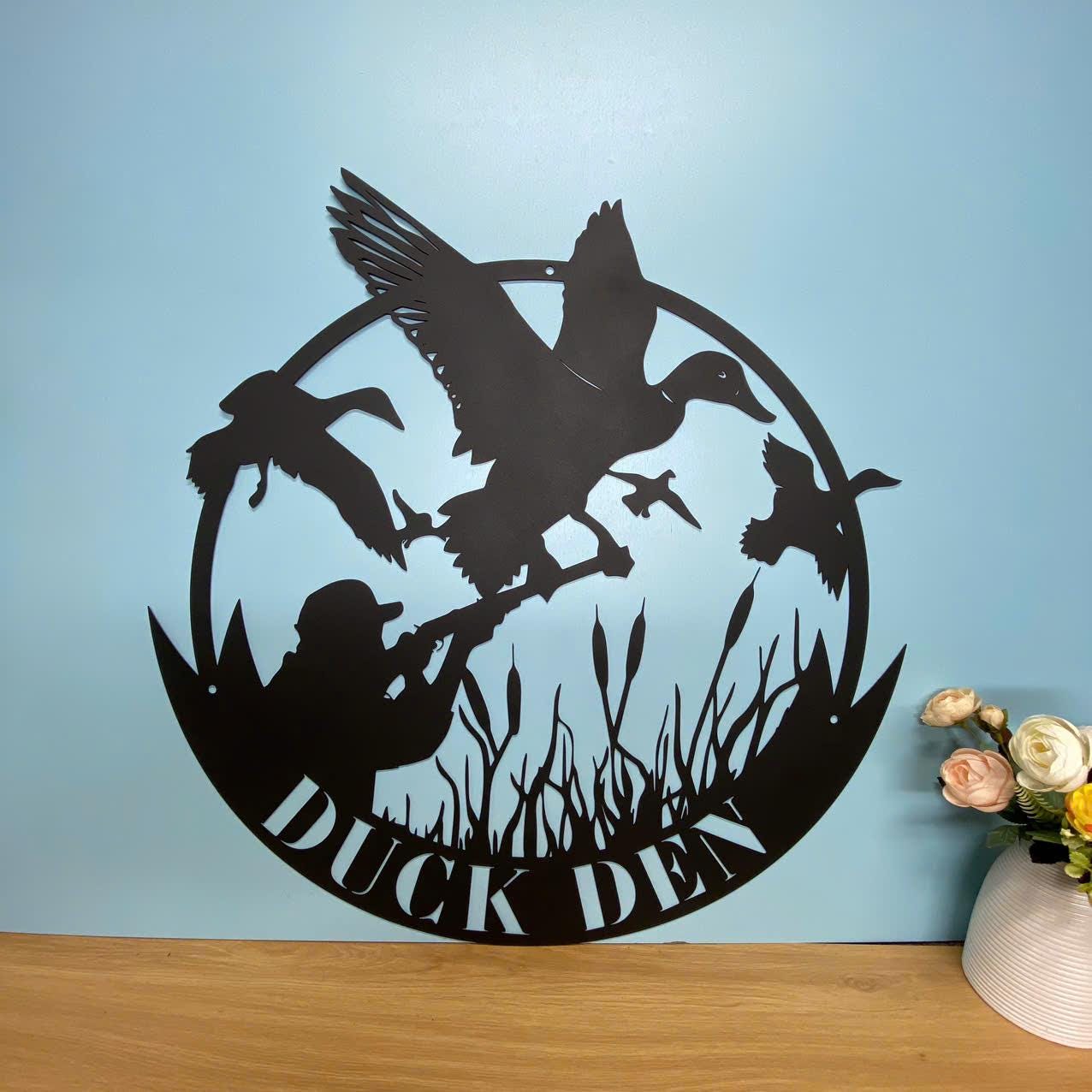 Personalized Duck Hunting Metal Wall Hanging Art, Custom Hunter Metal ...