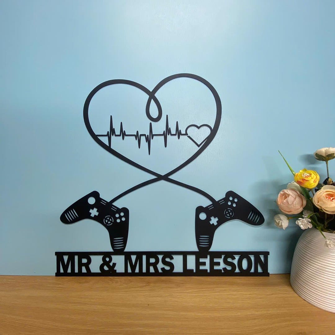 Personalized Game Controller Metal Wall Hanging Art, Custom Name Gamer ...