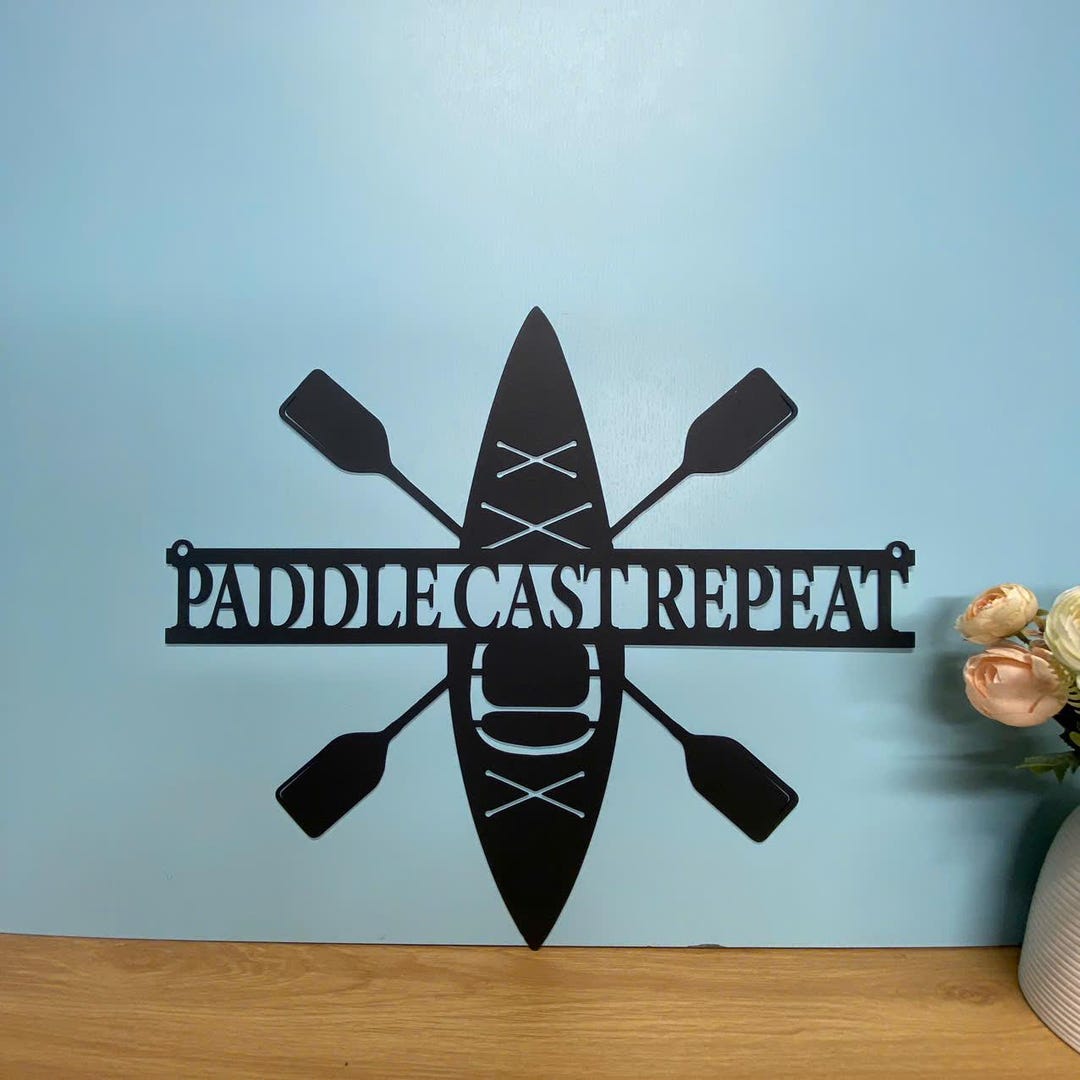 Personalized Kayak Metal Wall Art, Custom Kayak Monogram Sign, Kayak ...