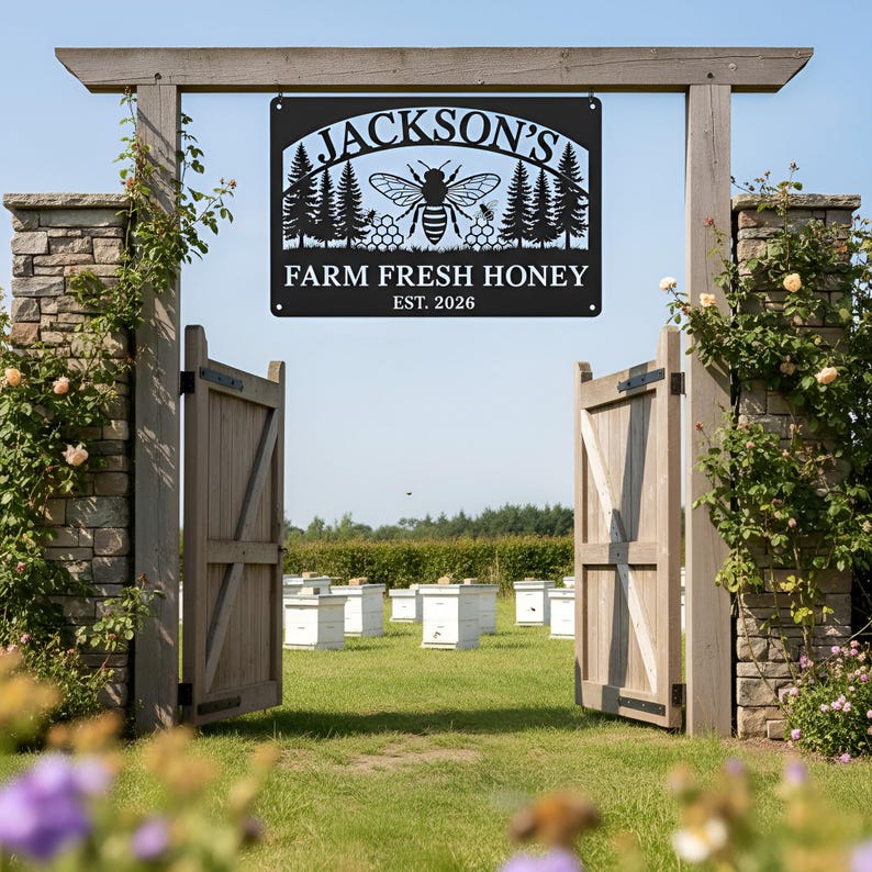 Personalized Honey Bee Farm Metal Sign:custom Farm Fresh Honey Sign - Etsy