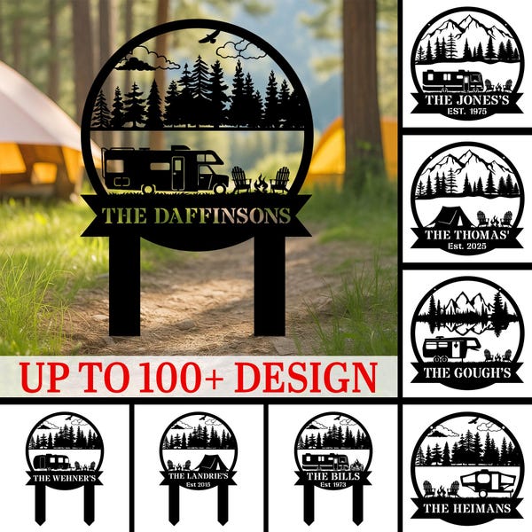 Custom Metal Camping Yard Sign - Etsy Australia