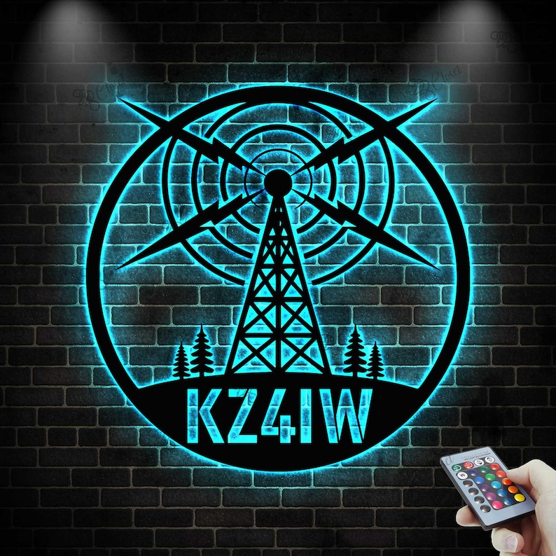 Custom Ham Radio Metal Wall Art LED Light, Ham Radio Sign, Amateur ...