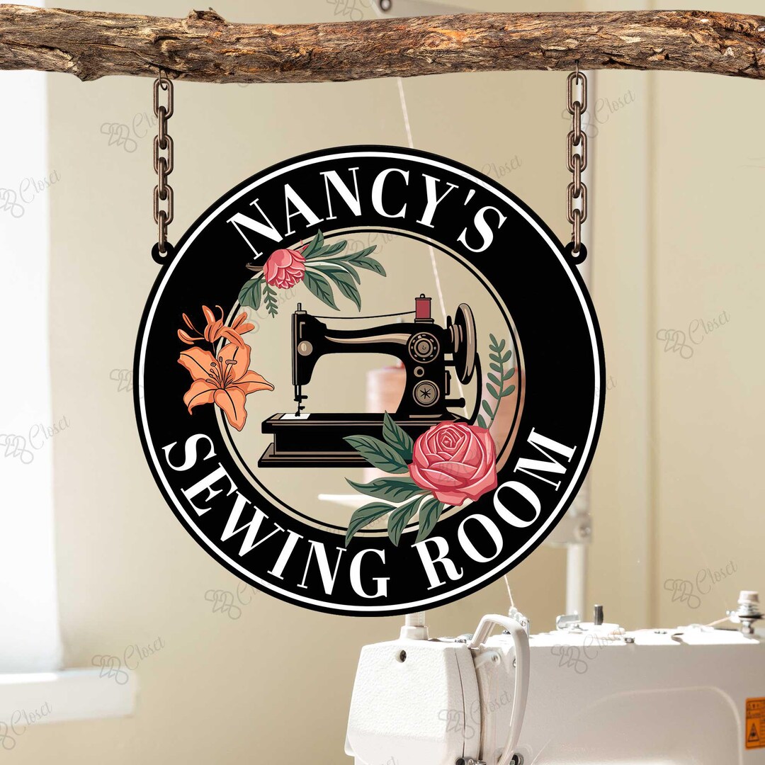Custom Sewing Room Sign,vintage Sewing Machine Sign,sewing Room Wall ...