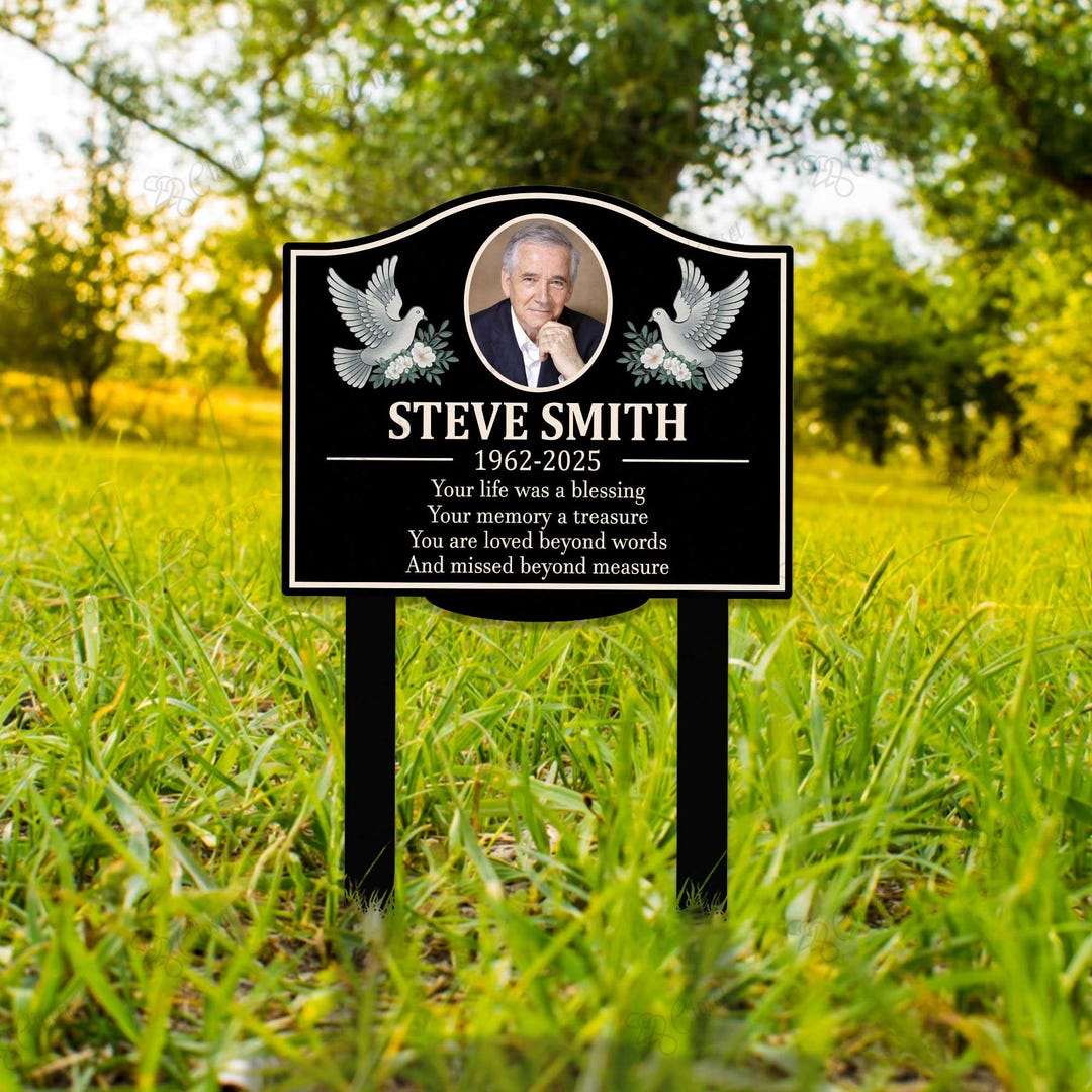 Personalized Photo Grave Marker, Photo Grave Marker, Outdoor Memorial ...