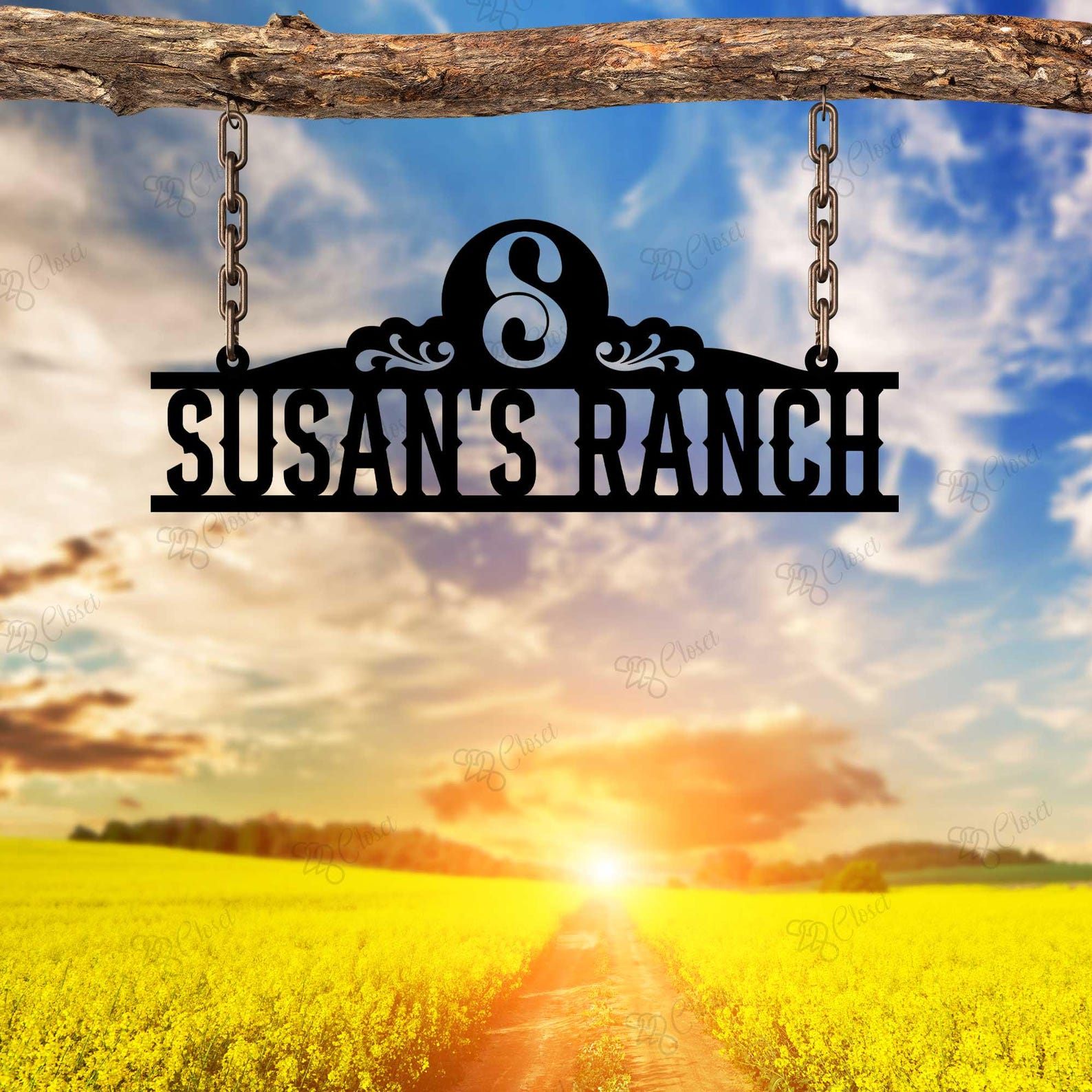 Personalized Ranch Entrance Sign, Ranch Name Sign, Farmhouse Metal Sign ...