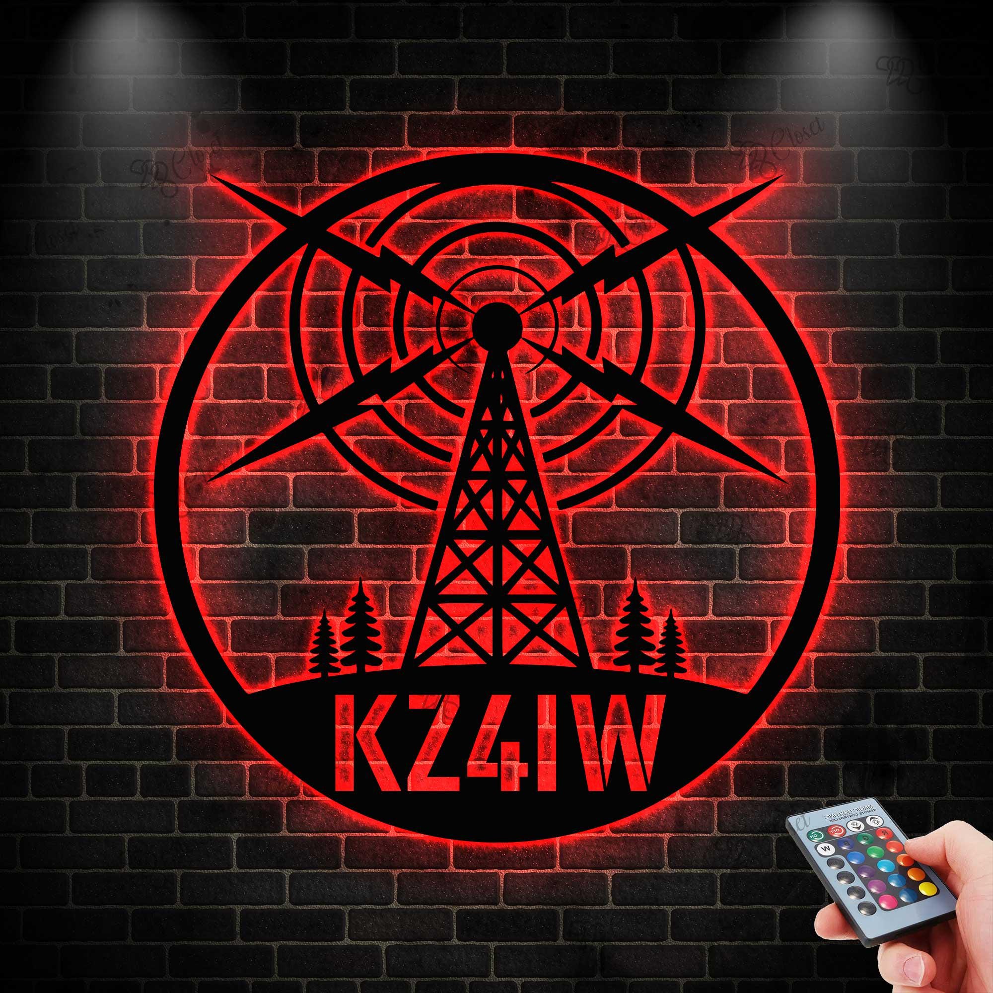 Custom Ham Radio Metal Wall Art LED Light, Ham Radio Sign, Amateur ...