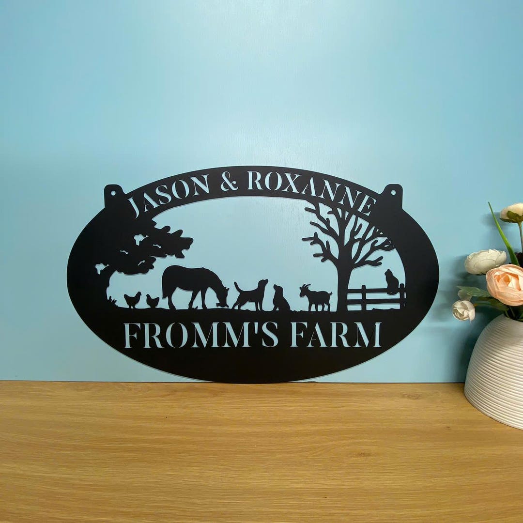 Personalized Metal Farm Sign, Farmhouse Decor, Farmer Gift, Horse Ranch ...