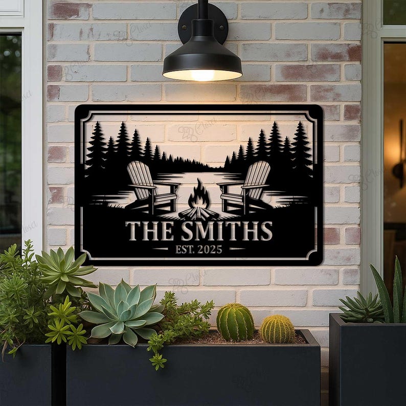 Custom Cabin Sign,custom Cabin Sign Decor,pine Trees Decor, Camping ...