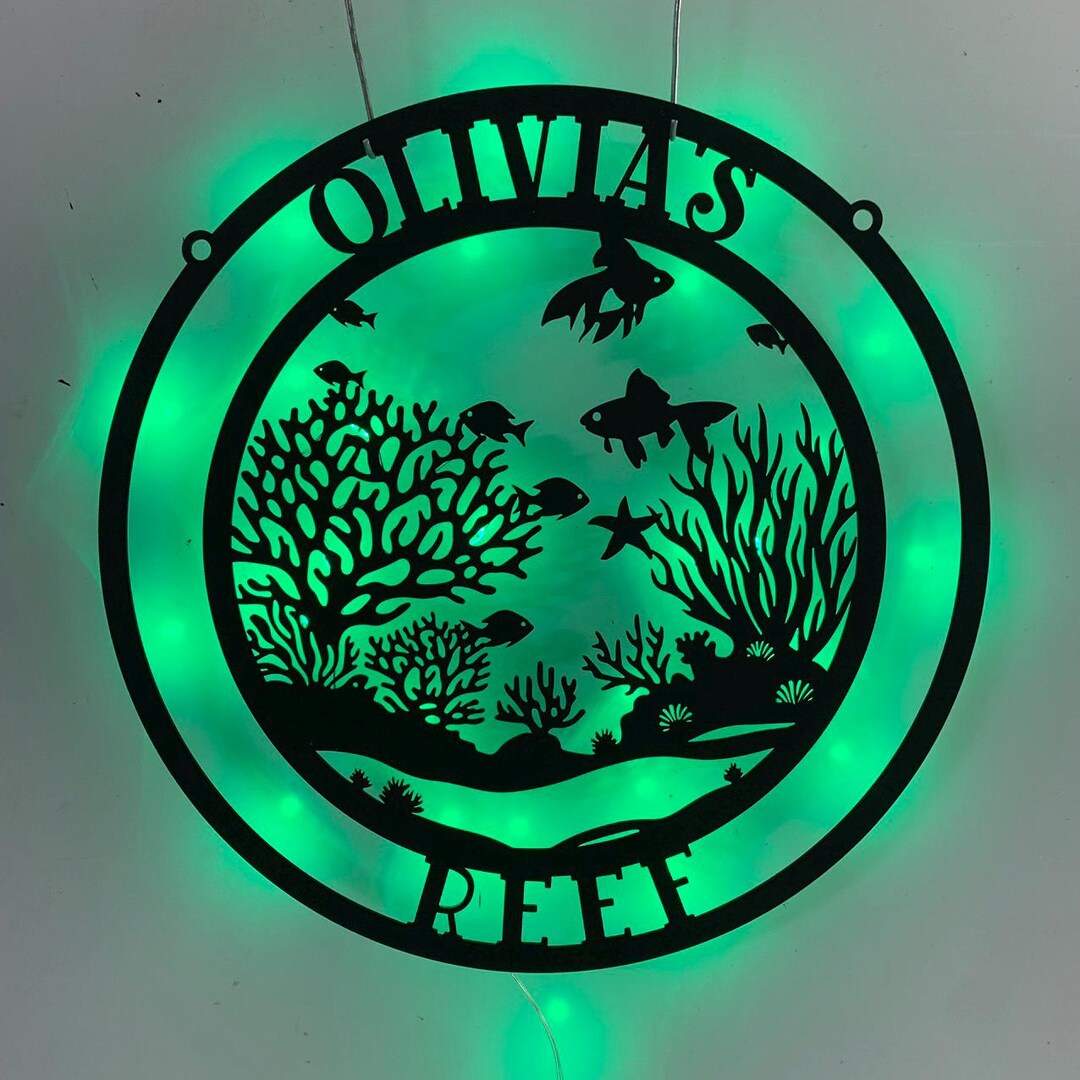 Custom Reef Metal Wall Decor, Reef Metal Sign, Fish Coral Reef Metal ...