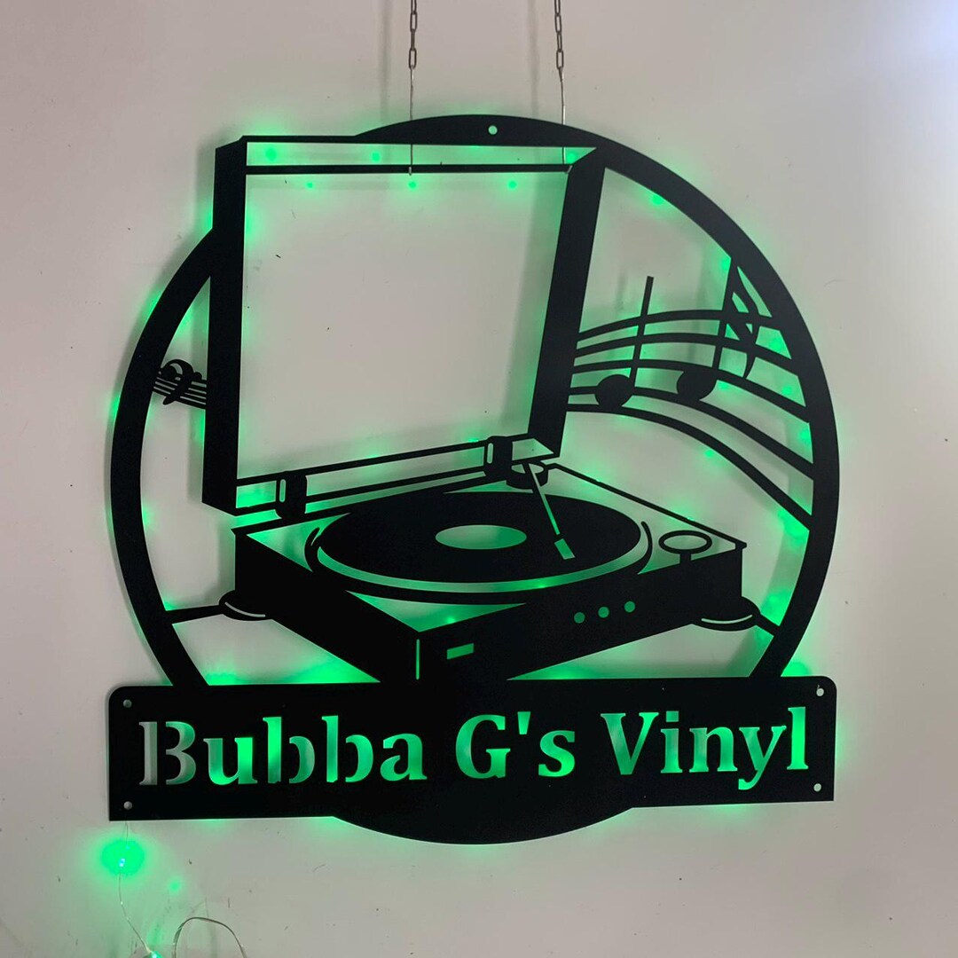 Custom Music Turntable Record Metal Wall Art, Music Record Metal Name ...
